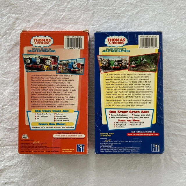 2 THOMAS THE Tank Engine Train VHS Movies Sodor Celebration Steamies vs ...