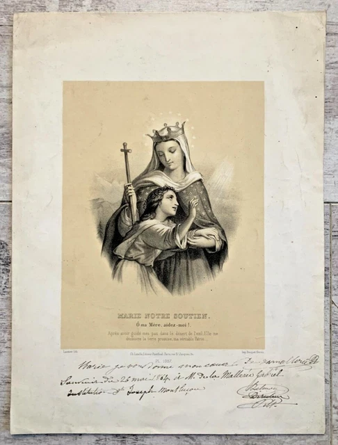 PORTRAIT OF THE Holy Virgin Mary Crown Scepter Veil Becquet Lasnier ...