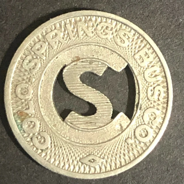 C1940-50'S 16MM COLO. Springs Bus Co. G/F One Fare Transit Token ...