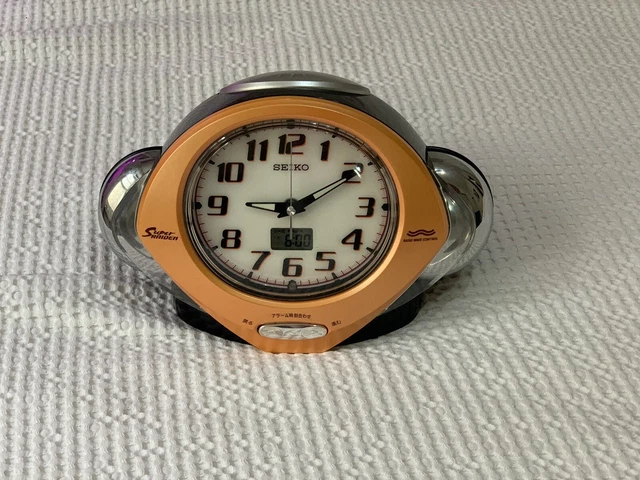 VINTAGE RARE SEIKO super RAIDEN alarm clock LOUD BELL SOUND 1988 220mm ...