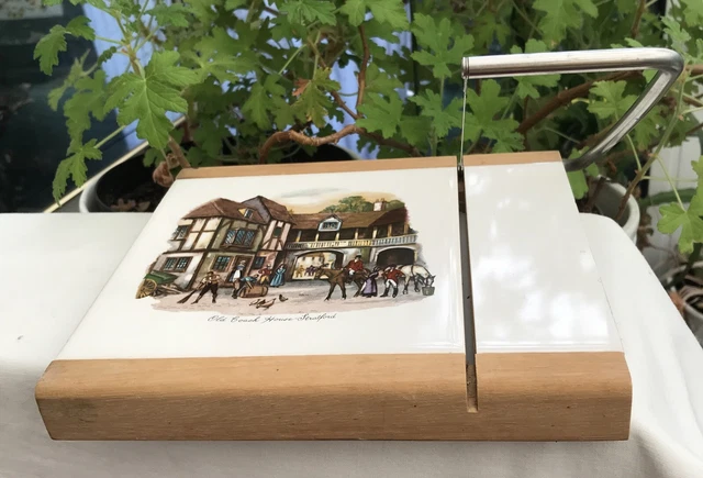 CHEESE BOARD WITH wire slicer, tile set in wood - Old Coach House ...