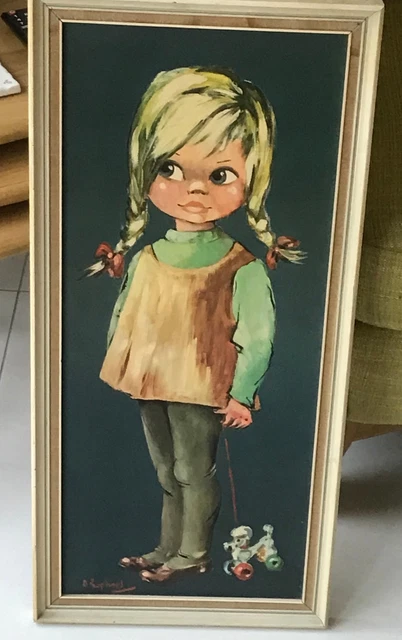 BETTY RAPHAEL VINTAGE Retro Mid Century Wendy Original Frame Girl Child ...