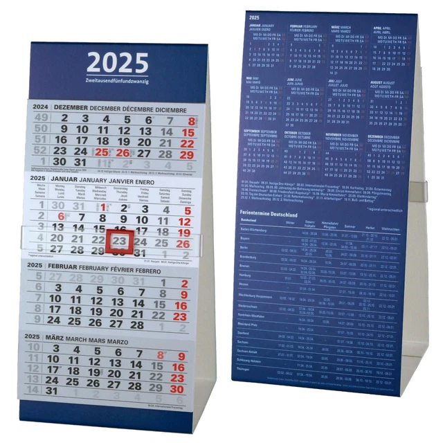 TISCHKALENDER 2025 4 Monate Bürokalender 4-Monatskalender ...