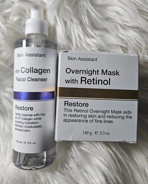 SKIN ASSISTANT OVERNIGHT Mask w/Retinol 149g & Facial Cleanser w ...