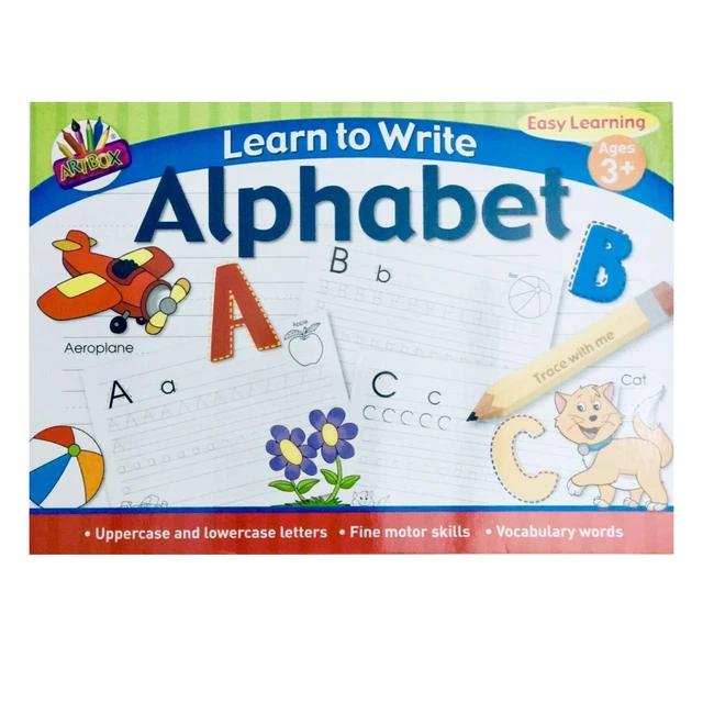 LEARN TO WRITE Kids Alphabet Handwriting Letters Practice A4 Pad Age 3 ...