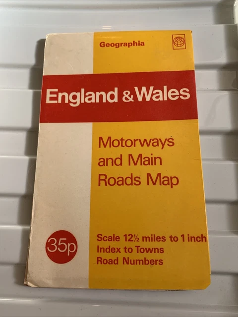 ENGLAND AND WALES Motorways And Main Roads Map, Vintage Maps £1.99 ...