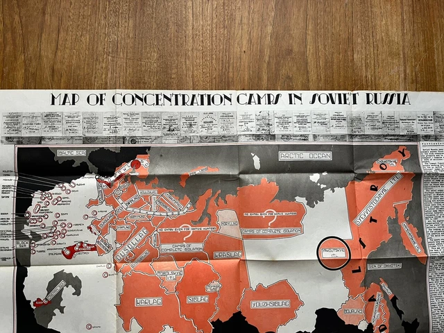 SOVIET ERA CONCENTRATION map 1940s, Rare, English, Soviet Union, Stalin ...