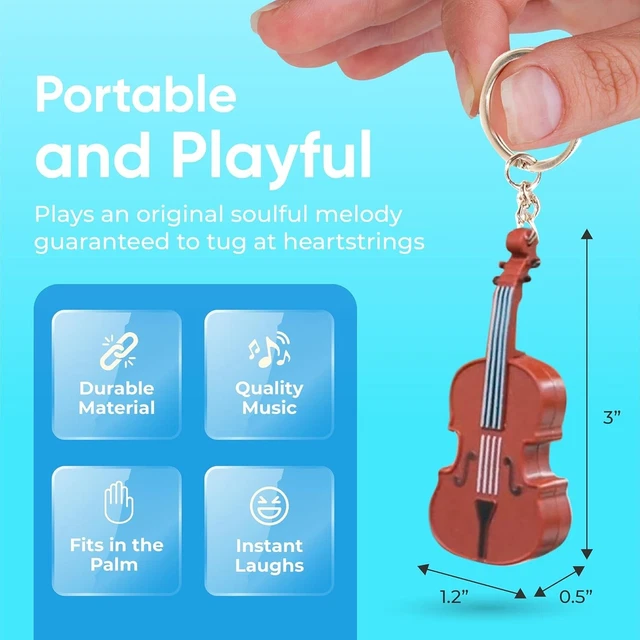 DR DINGUS WORLD'S Smallest Violin - Tiny Violin Keychain with Sad Music ...