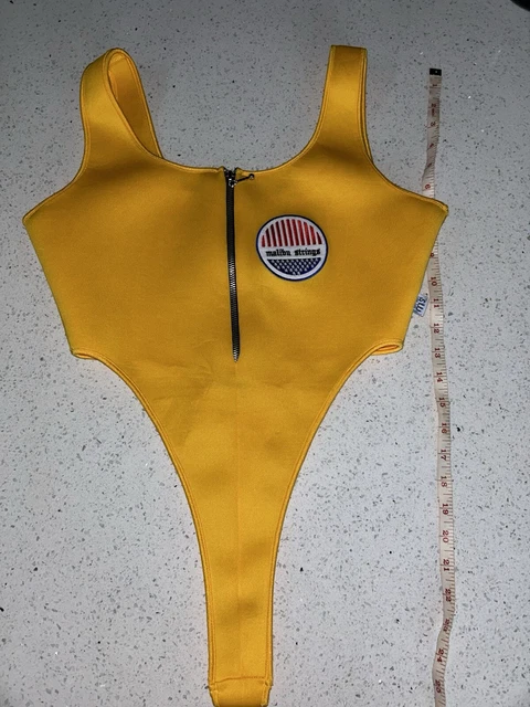 MALIBUSTRINGS BIKINIS SEXY Ultra High Leg Thong Wetsuit Baywatch Yellow ...