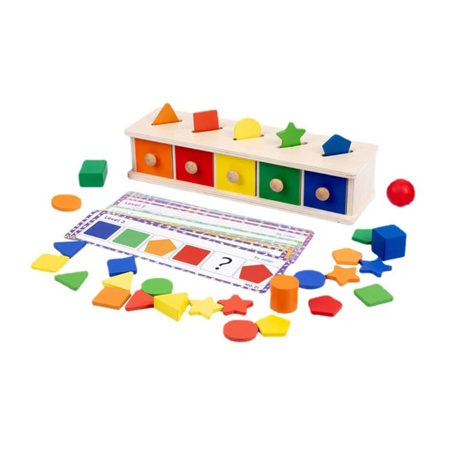 CHILD SHAPE MATCHING Color Sorting Toy Color Cognition Box Brain ...
