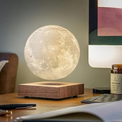 UNFINISHED WALNUT WOOD Magnetic Levitating Moon Lamp LED Light £339.79 ...