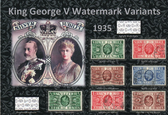 GB KGV 1935 King George V Silver Jubilee Watermark Variants Display Postal Used £9.99 - PicClick UK