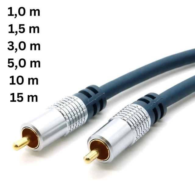 HIGH-END KOAX COMPOSITE VIDEO Digital Kabel + Audio 75OHM Chinch Cinch ...