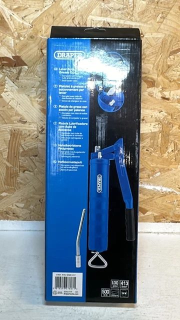 DRAPER 500CC GREASE Gun | Lever Action Grease Tool | 1/8" BSPT Thread ...