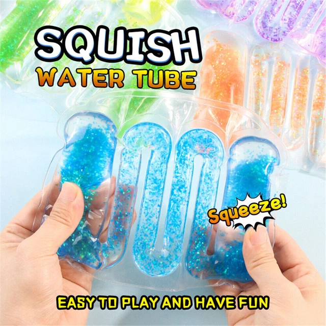 SQUISHY SQUEEZE SENSORY Fidget Toy Sensory Tube Filled w/ Colourful Goo ...