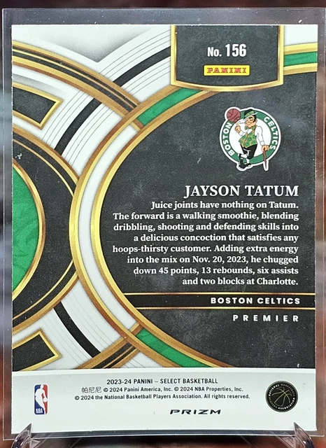 2023-24 SELECT BASKETBALL Jayson Tatum Premier Blue Prizm Celtics #156 EUR 4,40 - PicClick FR