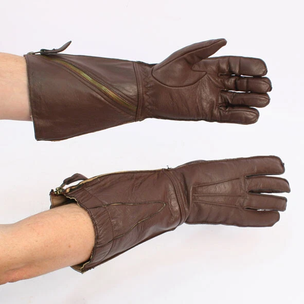 BRITISH WW2 REPLICA RAF 1941 Flying Gloves/Gauntlets with Side Zipper ...