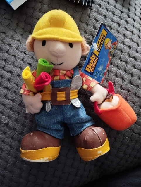 VINTAGE NEW BOB The Builder 2001 Bob At Work Soft Toy 7” Plush Beanie ...