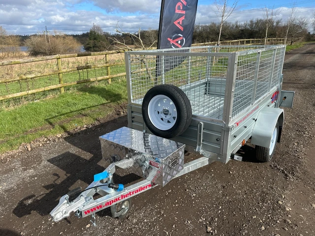 NEW 7X4 Galvanised Caged Utility Trailer with Spare wheel & Alloy ...