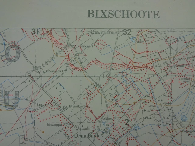WW1 (1917) &BATTLE of PASSCHENDAELE" TRENCH MAP (LANGEMARCK ...