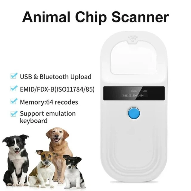 ANIMAL RFID READER Pet ID Reader 134.2KHz 125kHz Cat Dog Microchip ...
