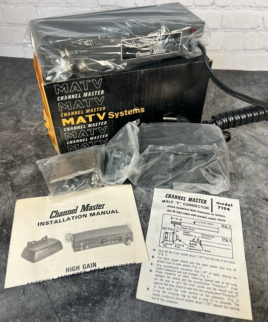 CHANNEL MASTER MATV Model 7479 VHF Broadband High Gain Amplifier, NEW ...