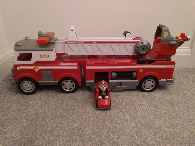 PAW PATROL ULTIMATE Rescue Fire Truck + Mini Vehicle + Marshall Figure ...