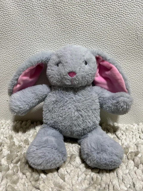 MORRISONS GREY PINK EARS BUNNY RABBIT SOFT TOY TEDDY 11” Plush Cuddly Comforter £10.00 - PicClick UK
