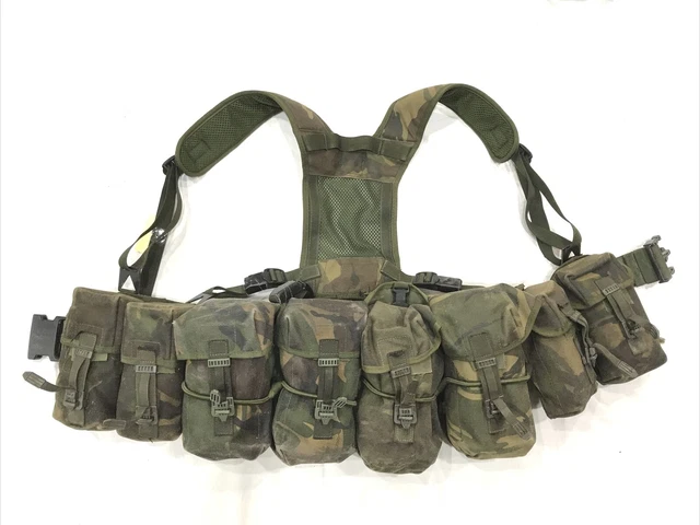 GENUINE BRITISH ARMY PLCE DPM Webbing Belt Yoke Webbing + 8 Pouches ...