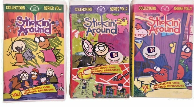 STICKIN’ AROUND VHS Tape VOL. 1 2 3 Nelvana Canadian YTV Cartoon TV ...
