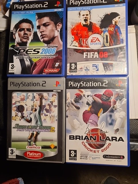 PS2 GAMES Bundle.Fifa 08.PES 2008.Brian Lara Cricket 2005.Smash Court ...