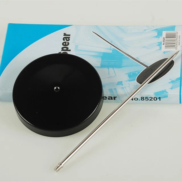 2PCS DESKTOP BILL Holder with Round Base Straight Rod Check Spindle ...