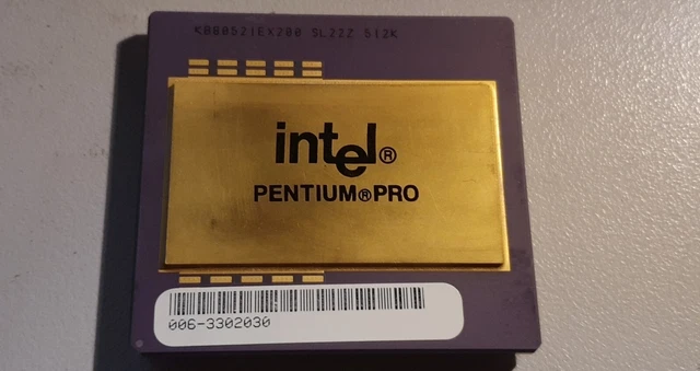 SL22Z INTEL PENTIUM Pro 200 MHz 512K KB80521EX200 Socket 8 Pent Rare ...