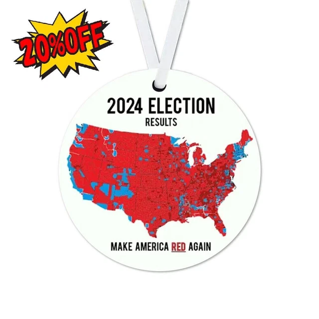 DONALD TRU*P 2024 Election Results Map-Ornament,USA 2024 Map Ornament ...