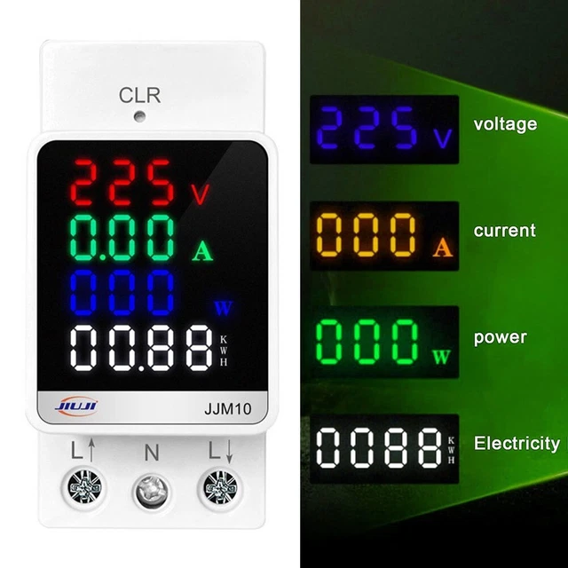 MISURATORE DI ELETTRICIT 100A Multifunzione DIN Rail 100A Materiale Alta Quali EUR 28,74 ...