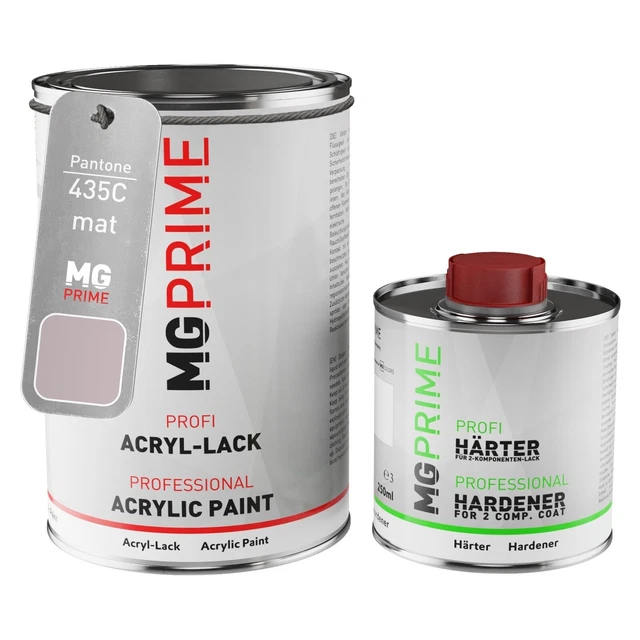 PANTONE 435C GREY mat peinture acrylique 1,5 Litres 1500 ml durcisseur ...