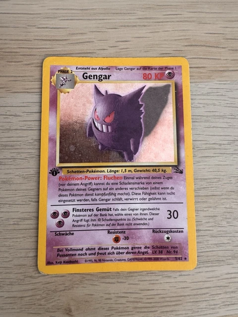 POKEMON GENGAR, HOLO, 5/62 aus "Fossil" 1.EDITION, Deutsch EUR 103,69 - PicClick DE