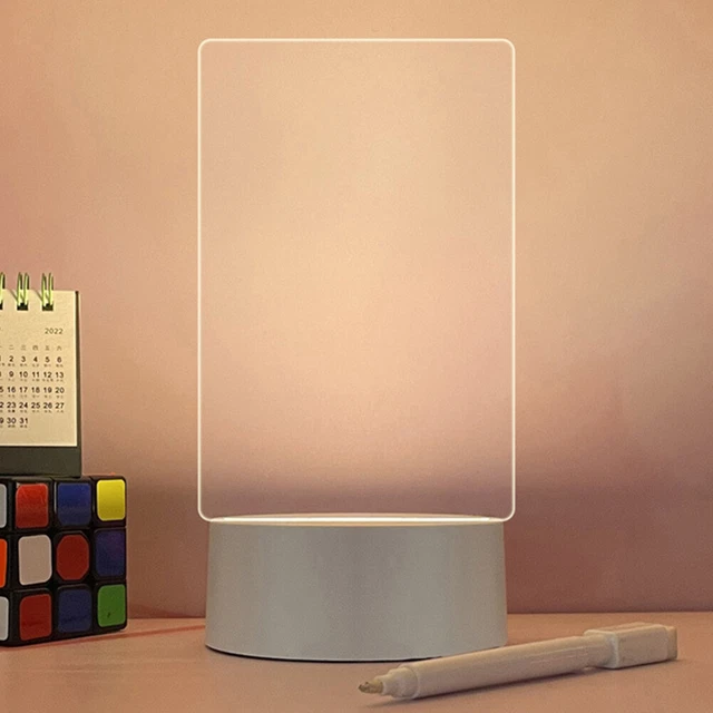 LED DESKTOP LAMP Rewritable Acrylic DIY Message Board Light for Home ...