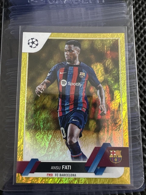 2022-23 TOPPS UEFA Club Competitions Ansu Fati Gold Foil 09/50 Barcelona £15.00 - PicClick UK