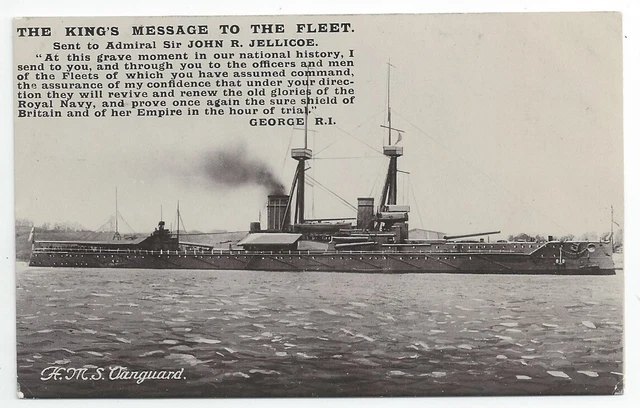 HMS VANGUARD ST Vincent class Battleship WW1 Propaganda Royal Navy RP ...