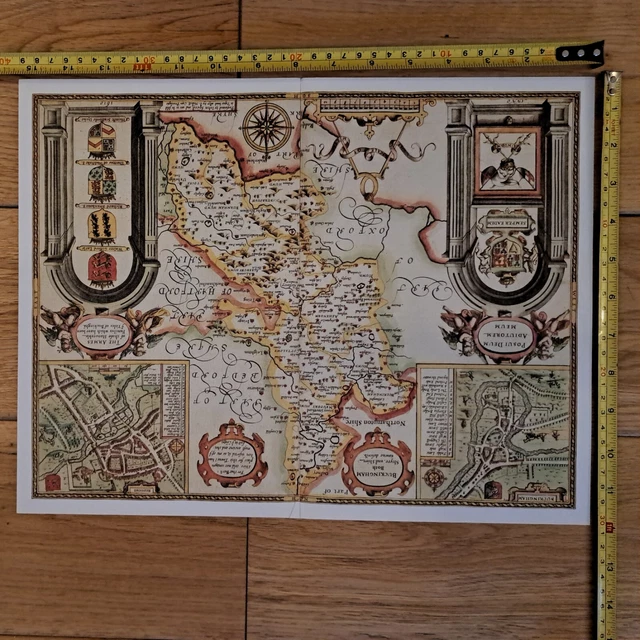TUDOR MAP OF Buckinghamshire by John Speed £3.99 - PicClick UK