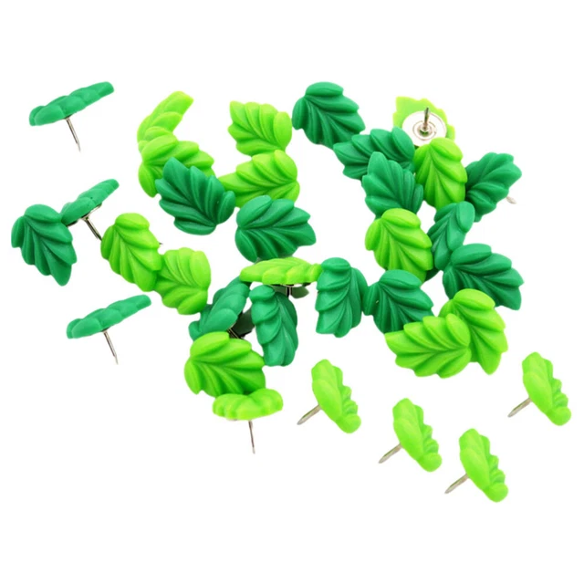 30 GREEN LEAF Push Pins for Bulletin Board & Wall Decor £6.38 - PicClick UK