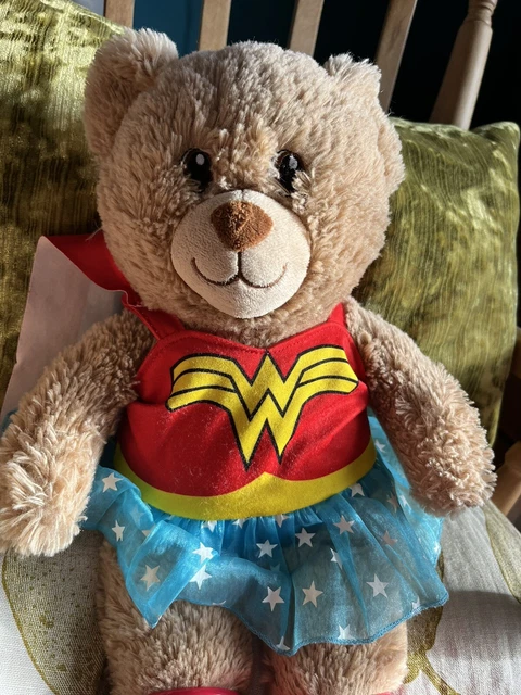 BUILD A BEAR BAB Brown Plush Teddy Bear Wonder Woman Costume Outfit ...