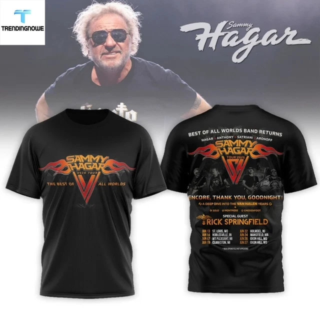 SAMMY HAGAR TOUR 2026 Best Of All Worlds 3D Shirt £12.49 - PicClick UK