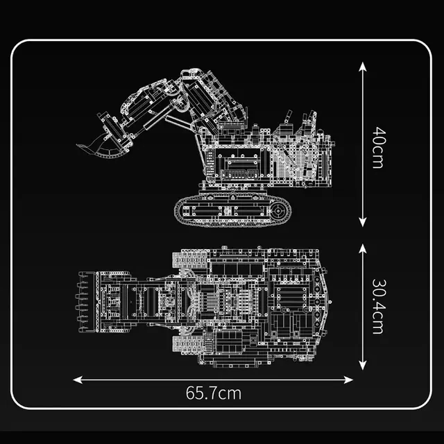 MOULD KING RC Liebherr Excavator R9800 technic model tracked digger Red ...