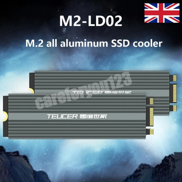 DISIPADOR TÉRMICO DISCO duro estado sólido TEUCER M2-LD02 M.2 2280 SSD 9 mm con almohadilla ...