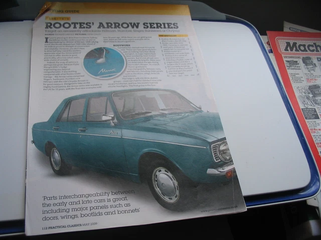 BUYERS GUIDE TO Rootes Arrow series Hillman Minx Singer Vogue Humber ...