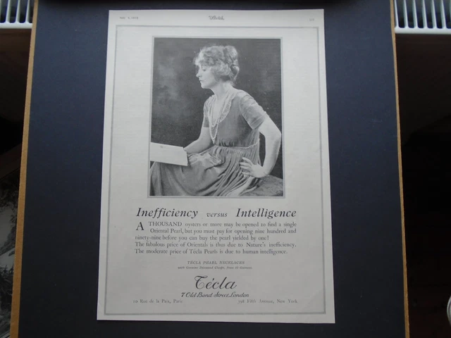 1923 ORIGINAL AD: "Tecla Pearls" - The Sketch £1.00 - PicClick UK