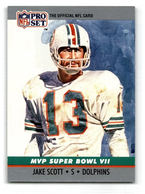 1990 PRO SET #7 Jake Scott Miami Dolphins NFL Vintage Football Card EUR ...