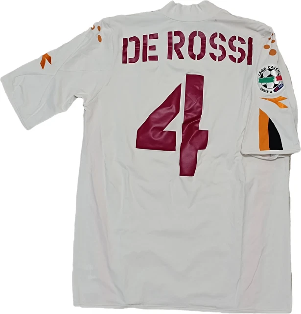 MAGLIA CALCIO VINTAGE AS Roma De Rossi #4 Mazda Diadora 2004 2005 Away ...